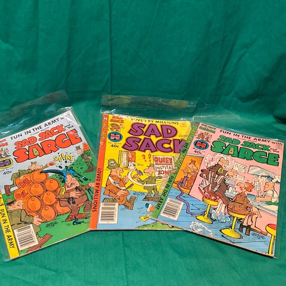 Harvry World | Other | 3 Vintage Sad Sack The Sarge Army Comics | Poshmark